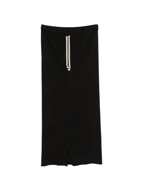 Rick Owens Cotton Skirt With Drawstring And Front Slit
