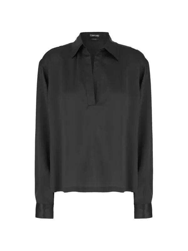 TOM FORD Silk Satin Polo Shirt
