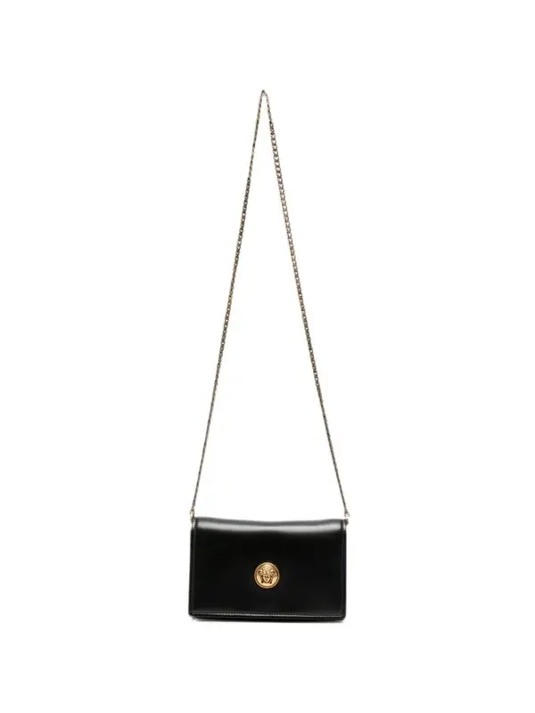 Versace Emblème Leather Mini Bag With Gold Tone Logo