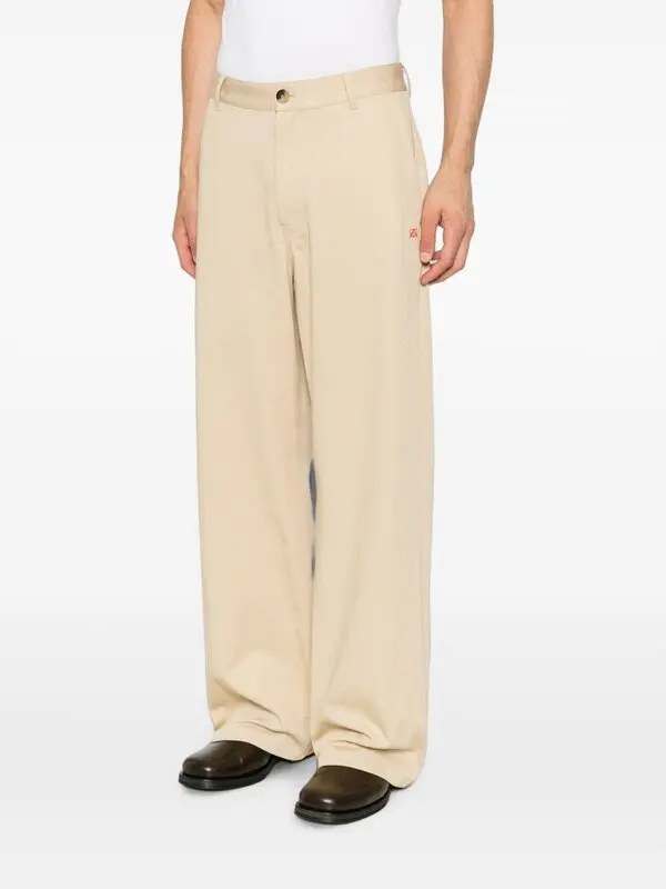 Loewe Cotton Wide-leg Trousers - Beige