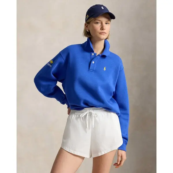 Ralph Lauren Us Open Fleece Long-sleeve Polo Shirt - New Iris Blue