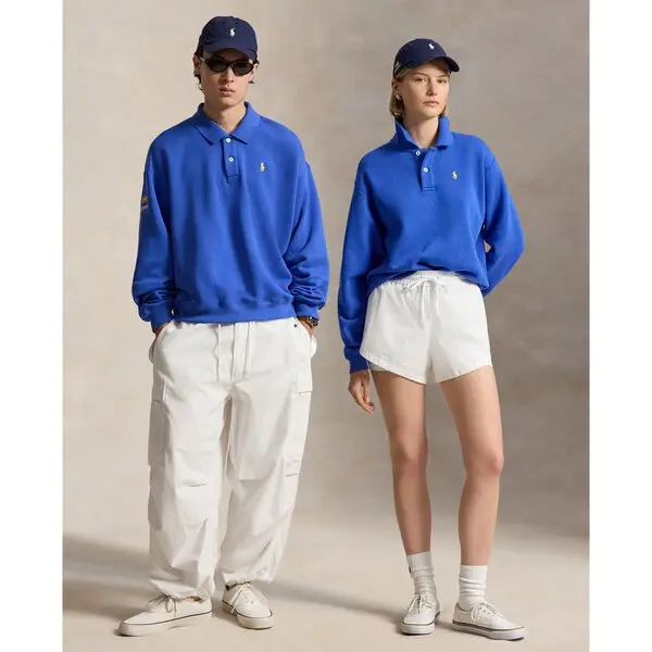Ralph Lauren Us Open Fleece Long-sleeve Polo Shirt - New Iris Blue