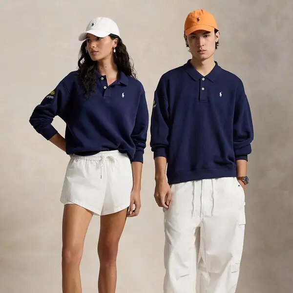 Ralph Lauren Us Open Fleece Long-sleeve Polo Shirt - Refined Navy