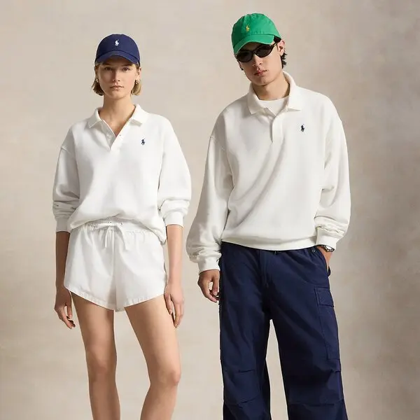 Ralph Lauren Us Open Fleece Long-sleeve Polo Shirt - White