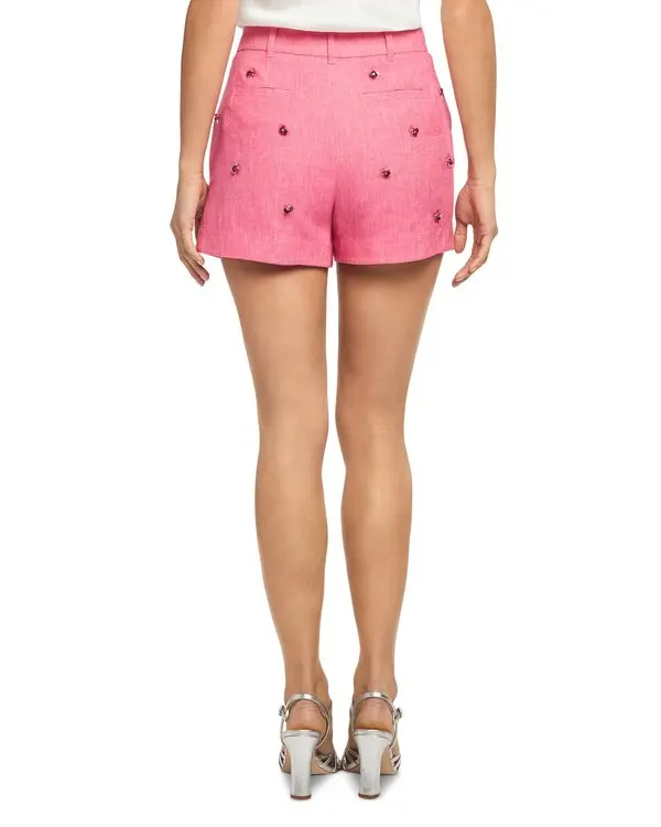 Cinq À Sept Linen & Cotton Wildflower Paillette Shorts
