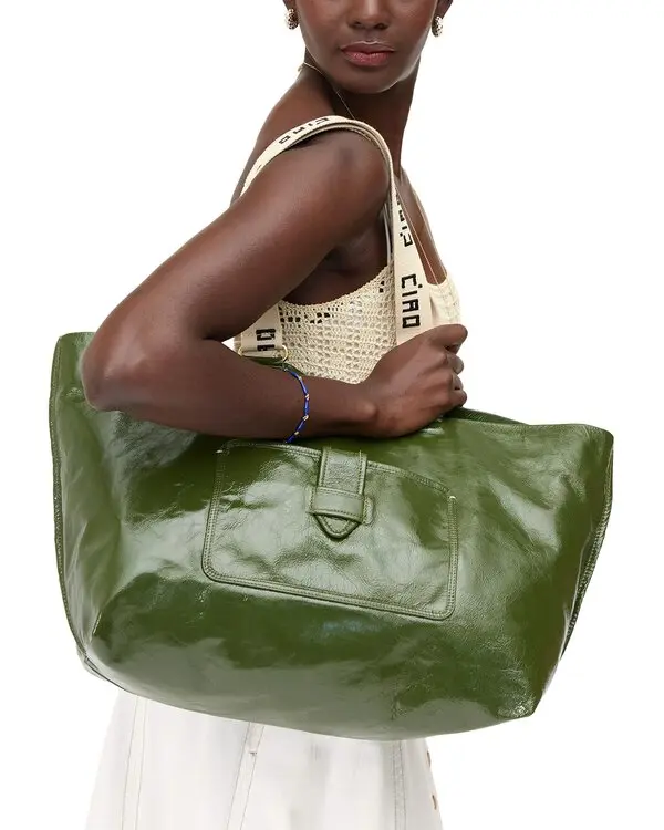 Clare V. Bateau Large Leather Tote
