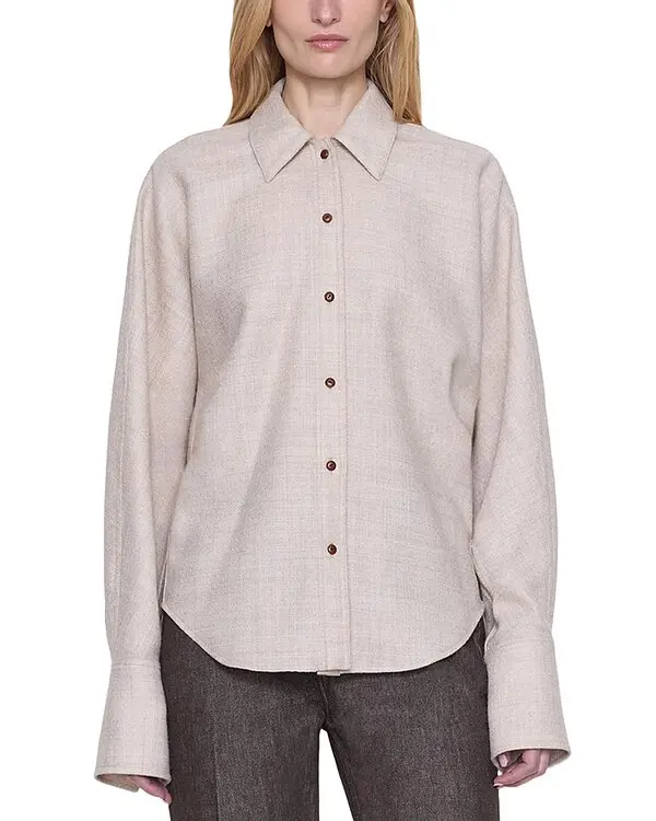 Ossou Ridge Button Front Wool Shirt