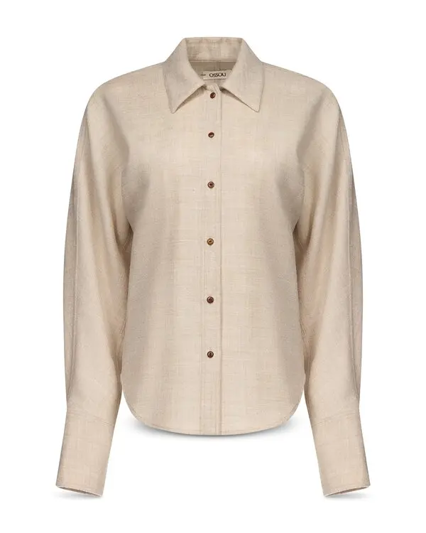 Ossou Ridge Button Front Wool Shirt