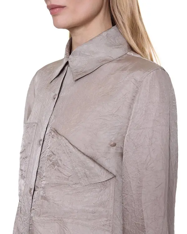 Ossou Spade Flannel Patch Pocket Top