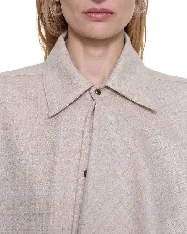Ossou Drape Front Wool Shirt