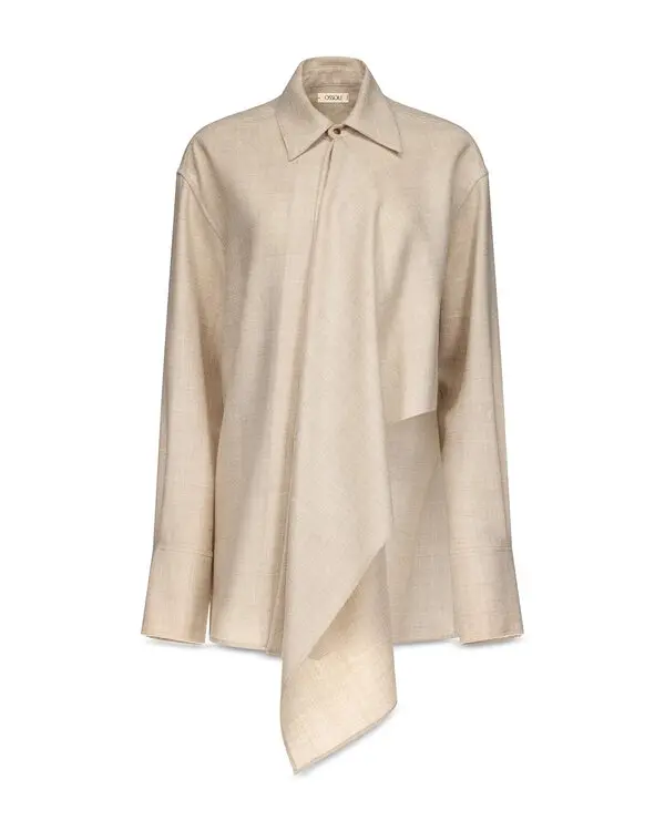 Ossou Drape Front Wool Shirt
