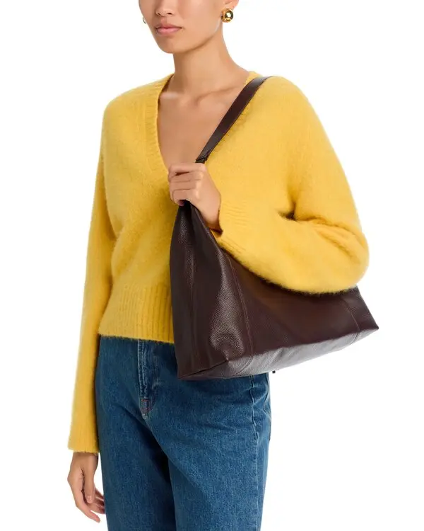 Aqua Large Leather Shoulder Bag Exclusive