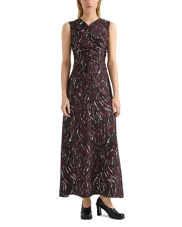 Proenza Schouler White Label Printed V-neck Maxi Dress