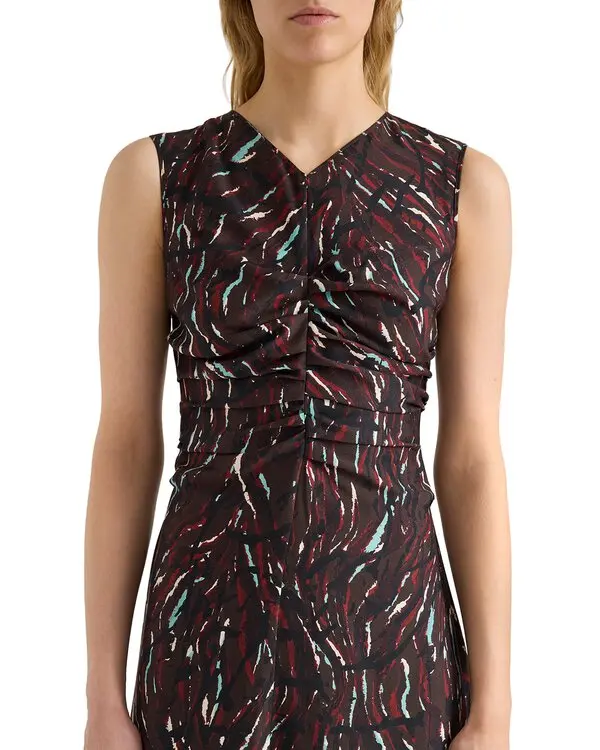 Proenza Schouler White Label Printed V-neck Maxi Dress