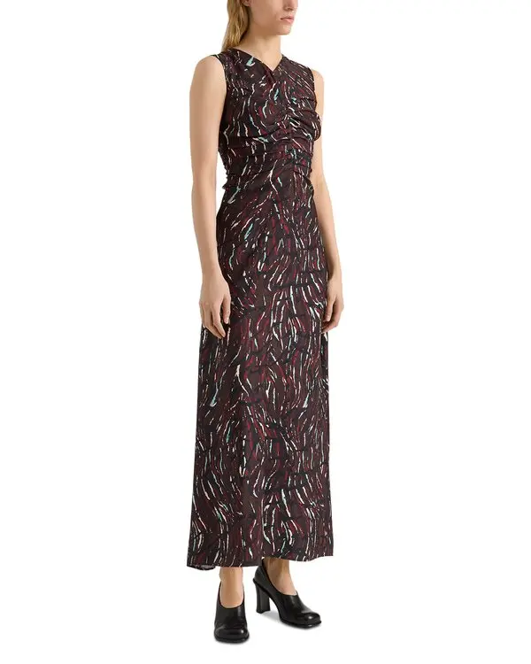 Proenza Schouler White Label Printed V-neck Maxi Dress