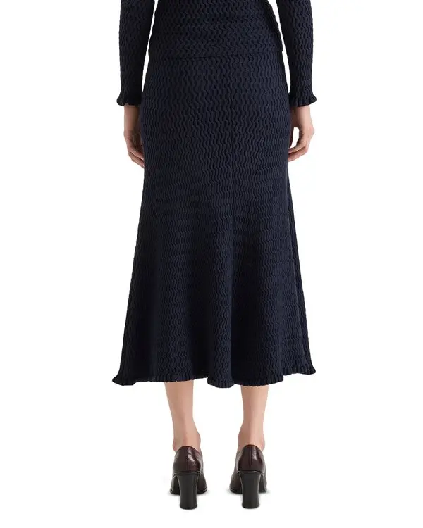 Proenza Schouler White Label Magnolia Knit Midi Skirt - Navy