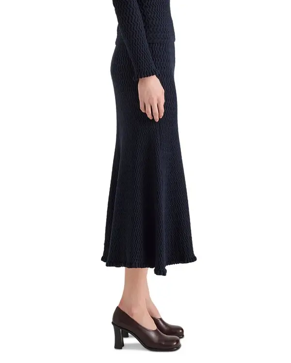 Proenza Schouler White Label Magnolia Knit Midi Skirt - Navy