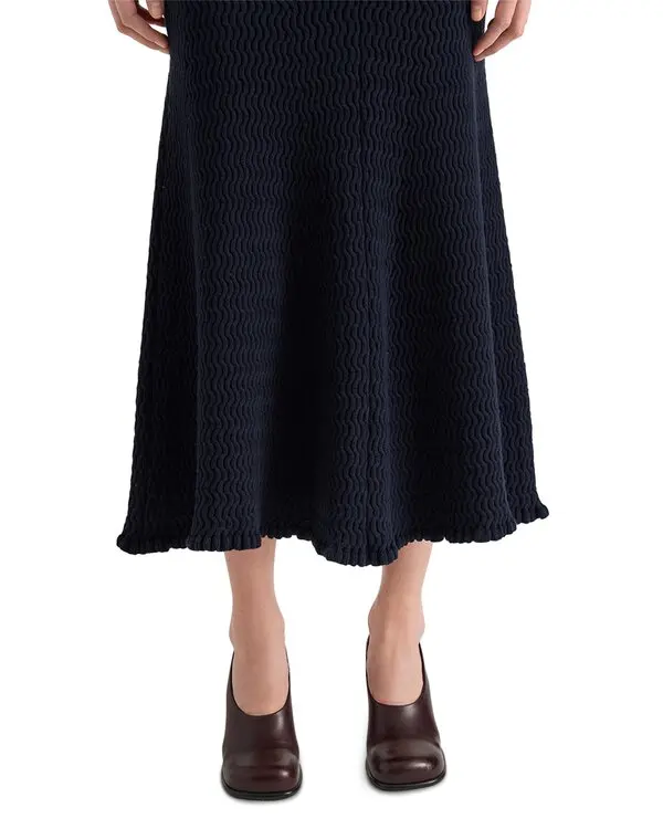 Proenza Schouler White Label Magnolia Knit Midi Skirt - Navy