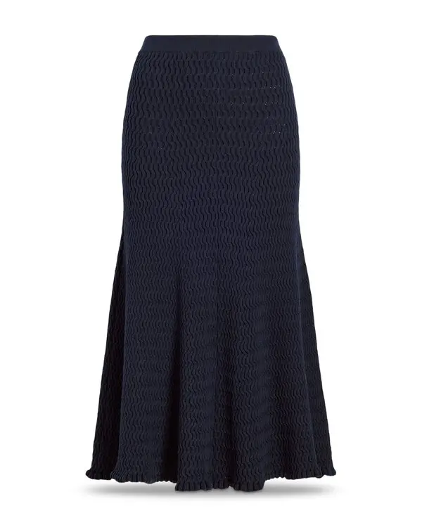 Proenza Schouler White Label Magnolia Knit Midi Skirt - Navy