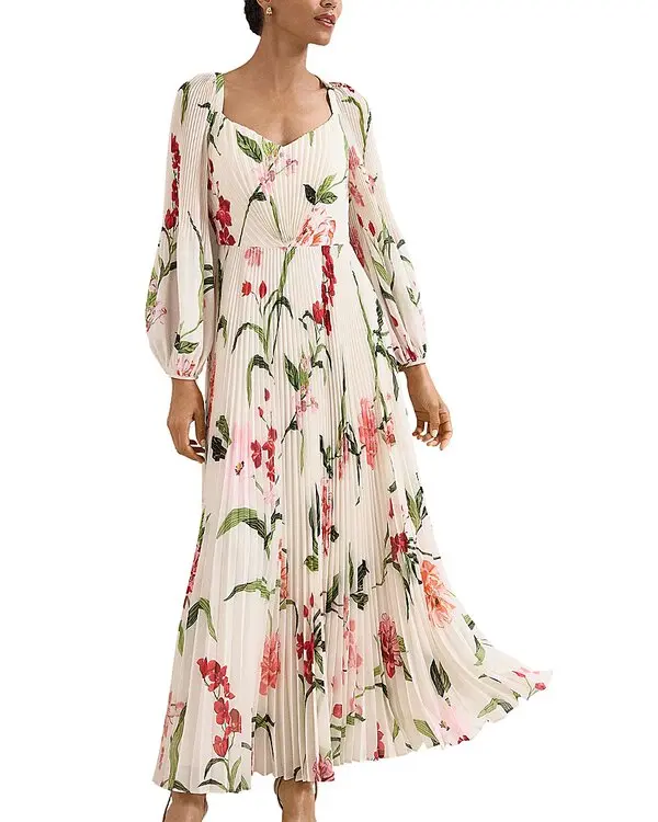 PHASE EIGHT Reanna Pleated Maxi Dress With Floral Print