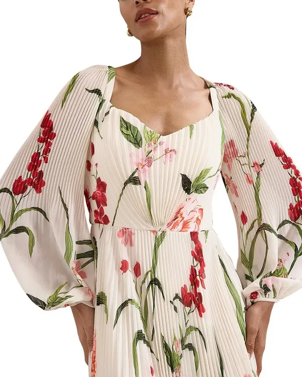 PHASE EIGHT Reanna Pleated Maxi Dress With Floral Print