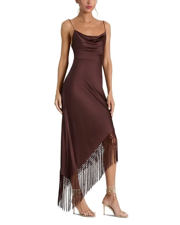 Alice + Olivia Harmony Fringe Trim Slip Dress