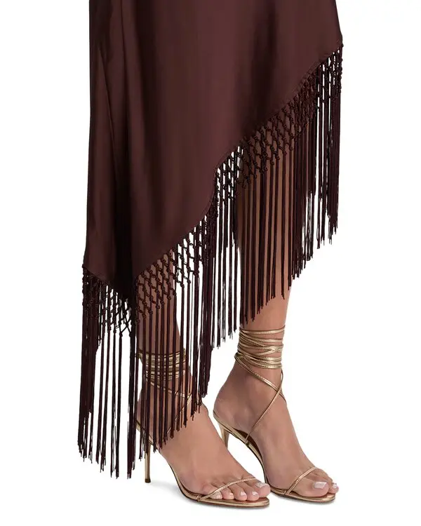 Alice + Olivia Harmony Fringe Trim Slip Dress