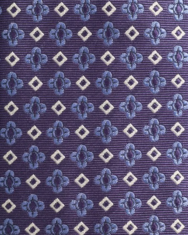 Canali Silk Classic Flower Square Tie - Purple