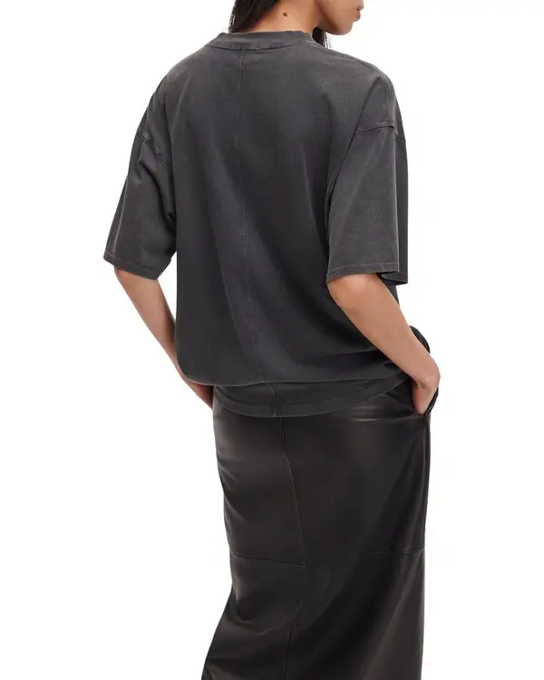 Rag & Bone University Alex Cotton Logo Tee - Black