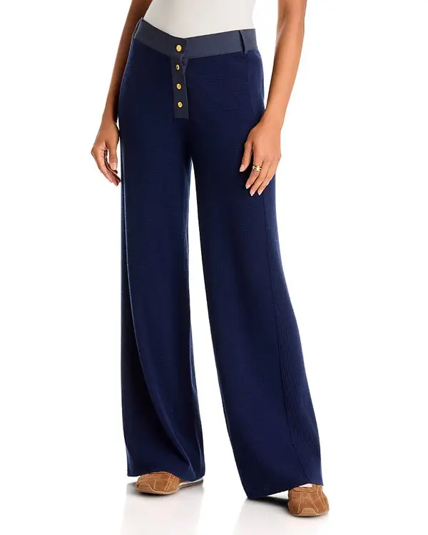 Rag & Bone Wool Stretch Wide Leg Pants