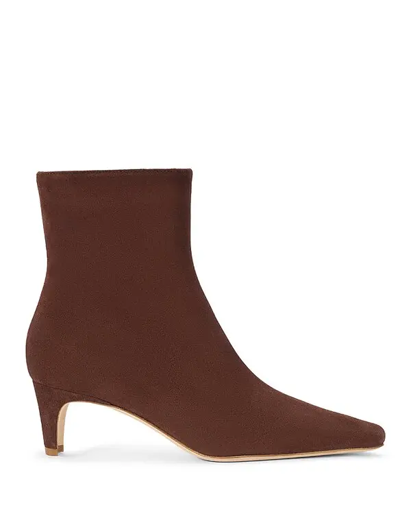 Staud Wally Suede Pointed Toe Ankle Boots - Espresso