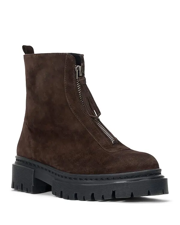Staud Miles Zip Ankle Boots - Espresso