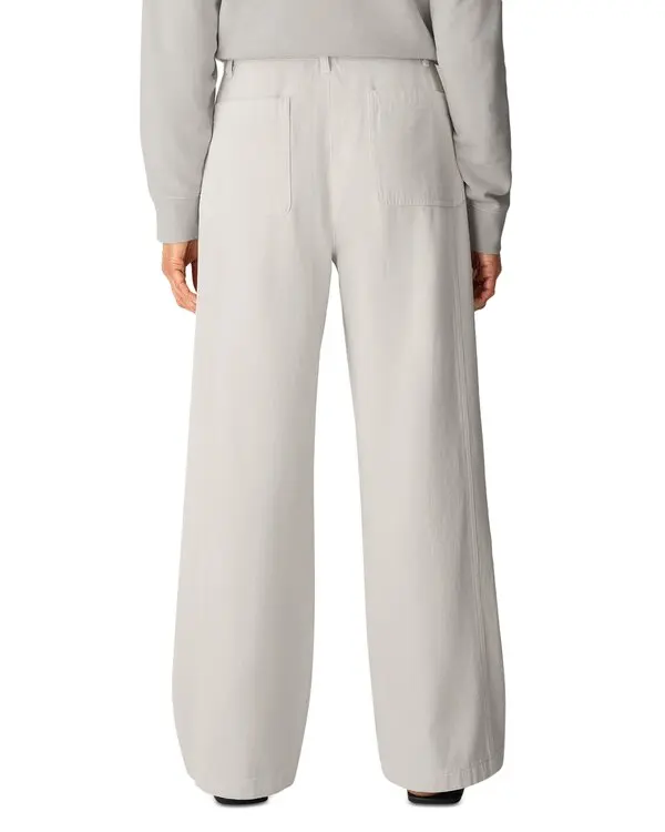 Eileen Fisher High Waisted Wide Leg Full Length Pants - Plaster