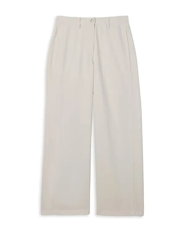 Eileen Fisher High Waisted Wide Leg Full Length Pants - Plaster