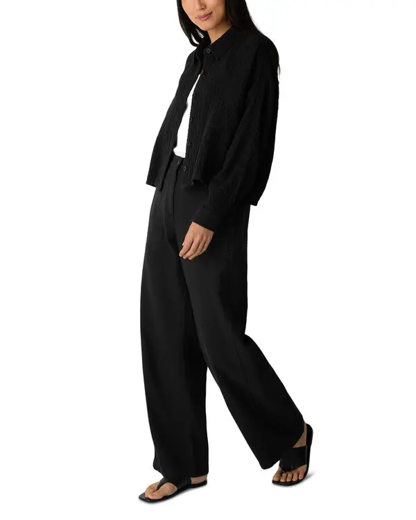 Eileen Fisher Cropped Classic Collar Dolman Sleeve Jacket