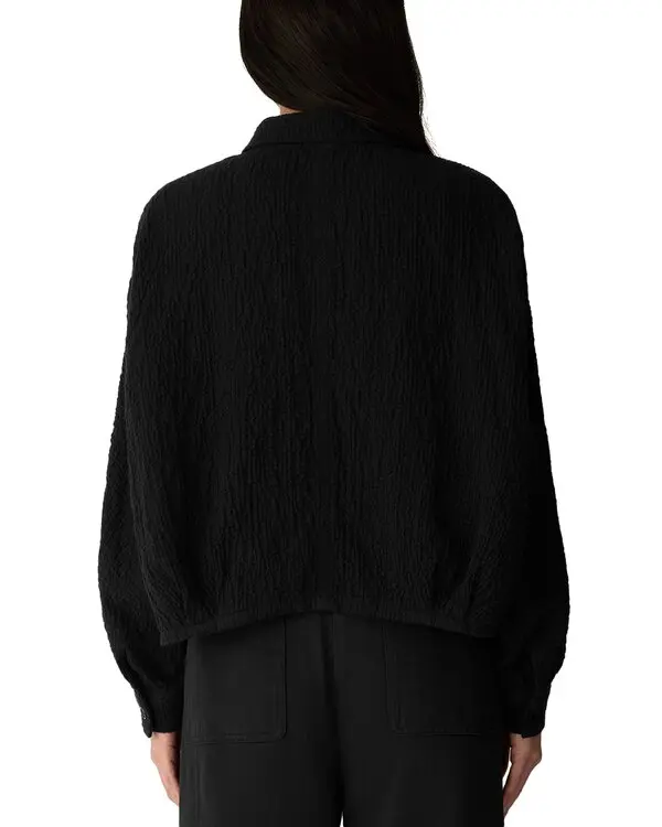 Eileen Fisher Cropped Classic Collar Dolman Sleeve Jacket