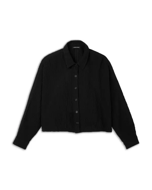 Eileen Fisher Cropped Classic Collar Dolman Sleeve Jacket