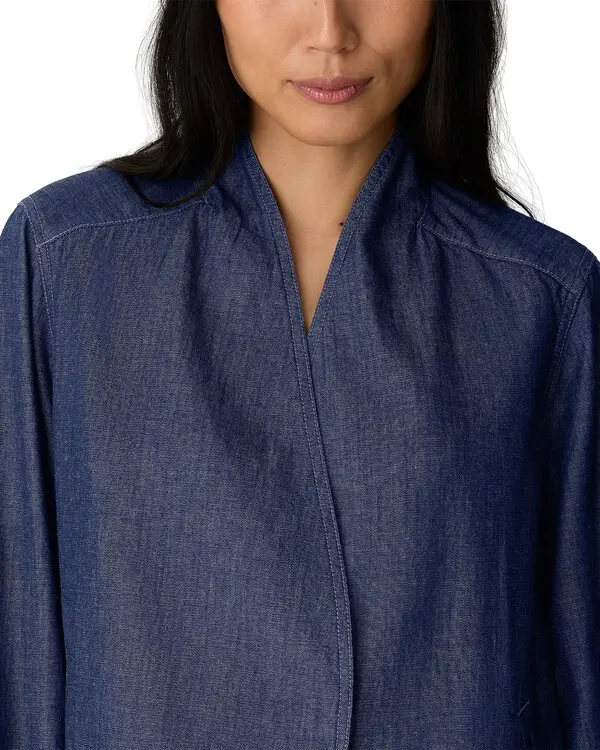 Eileen Fisher Curved Front Denim Jacket