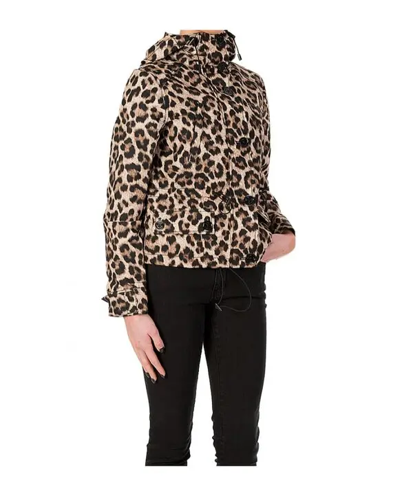 Michael Kors Leopard Print Hooded Coat