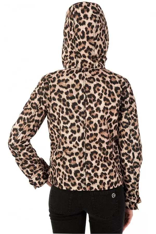 Michael Kors Leopard Print Hooded Coat