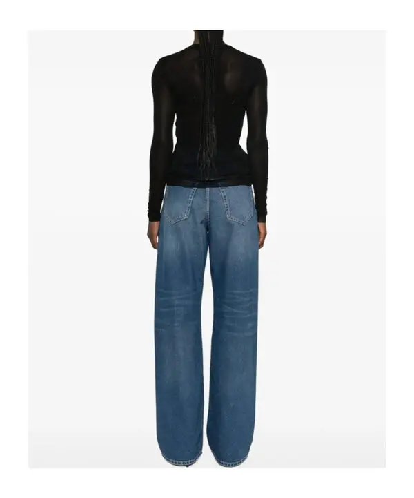 JEAN PAUL GAULTIER Long Sleeve Graphic Top - Black
