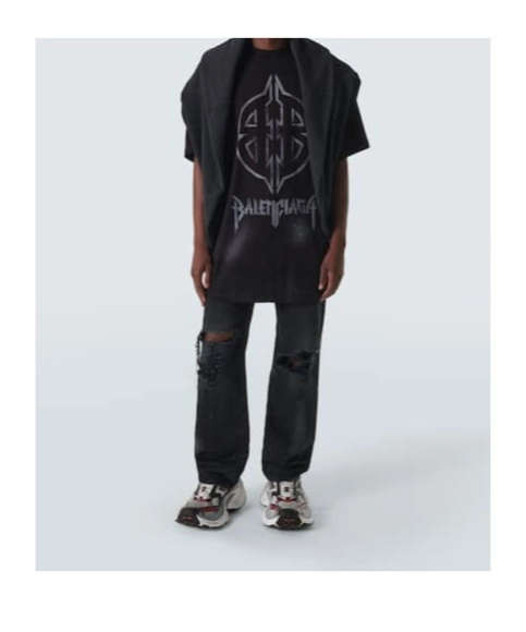 Balenciaga Metal Bb Cotton Jersey T-shirt