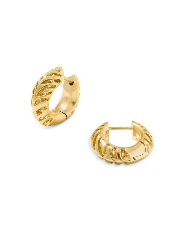 Kendra Scott Mikki Tiger Stripe Openwork Huggie Hoop Earrings - Gold