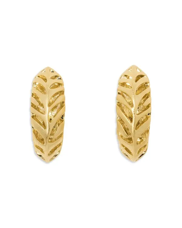 Kendra Scott Mikki Tiger Stripe Openwork Huggie Hoop Earrings - Gold