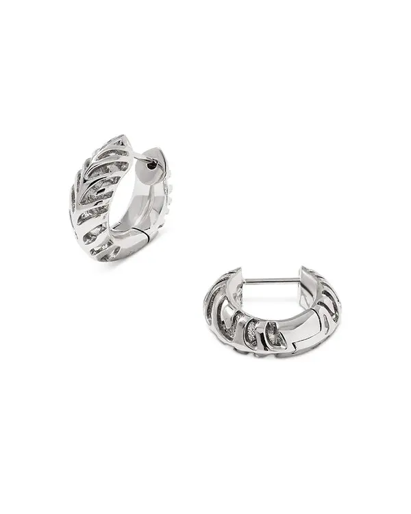 Kendra Scott Mikki Tiger Stripe Openwork Huggie Hoop Earrings - Rhodium
