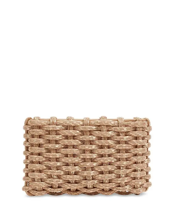 Simkhai Embellished Woven Clutch - Gold
