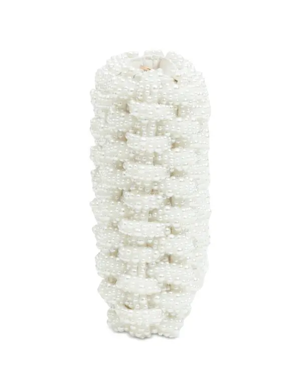 Simkhai Embellished Woven Clutch - Pearl