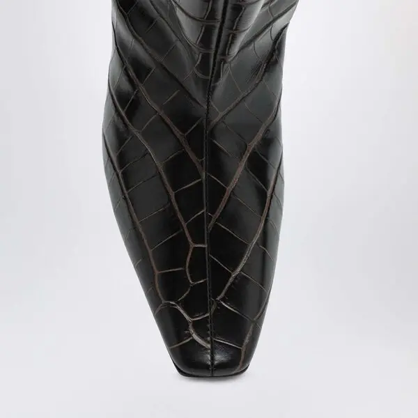 TOTEME Croc-embossed Knee-high Boots