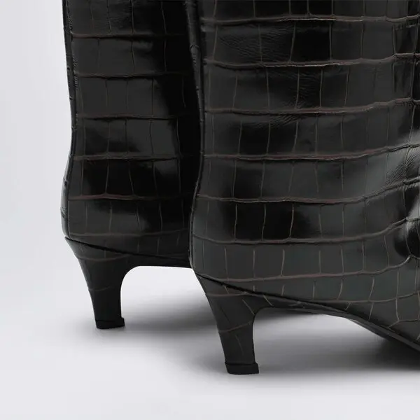 TOTEME Croc-embossed Knee-high Boots