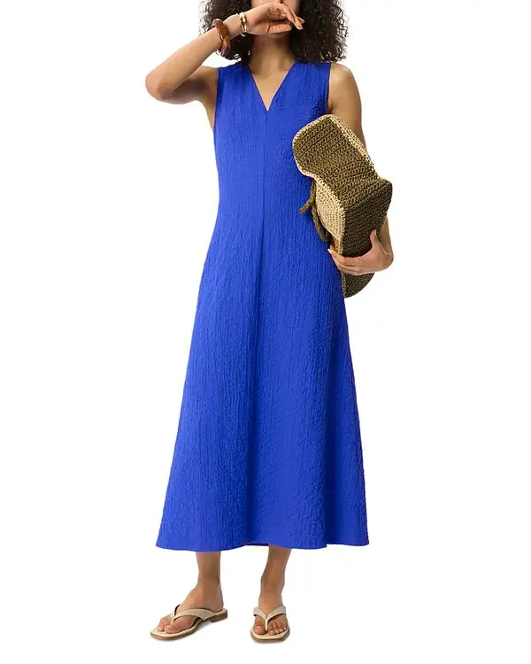 Whistles Textured V-neck Midi Dress
